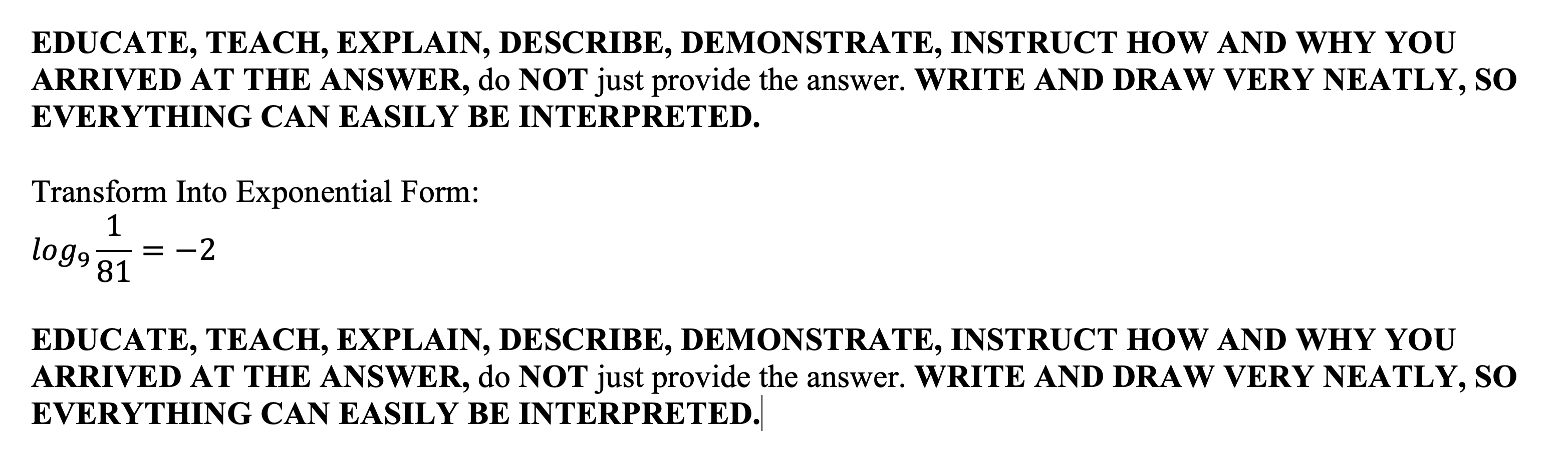 Solved EDUCATE, TEACH, EXPLAIN, DESCRIBE, | Chegg.com