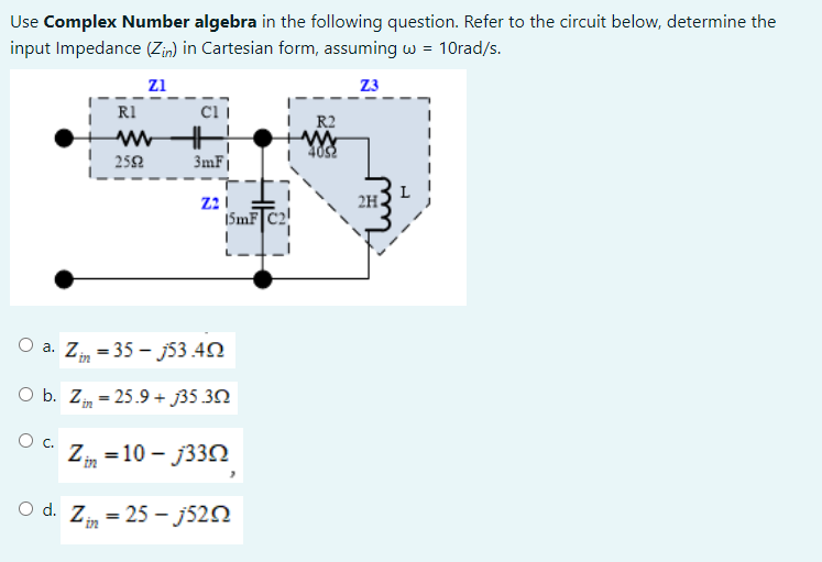 Solved Use Complex Number algebra in the following question. | Chegg.com