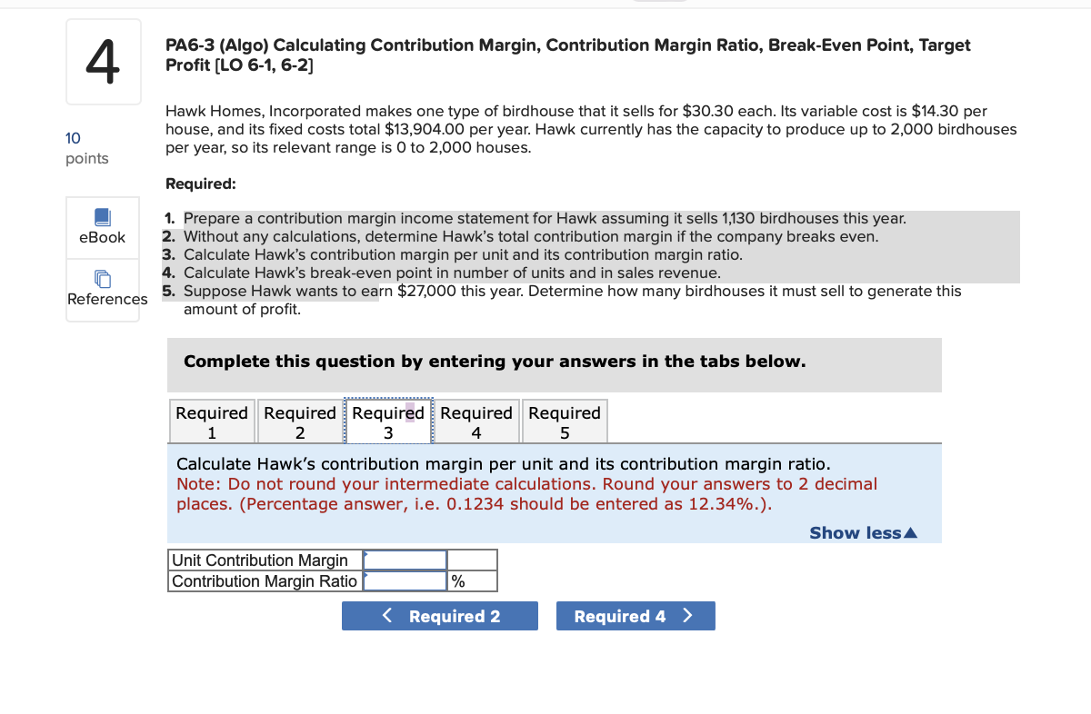 Solved PA6-3 (Algo) Calculating Contribution Margin, | Chegg.com