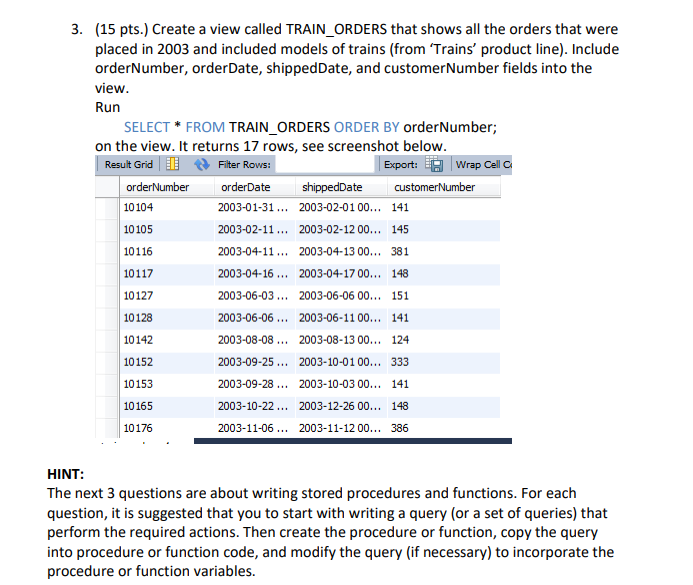 Solved SQL Questions. #3 Please put in a snapshot of a | Chegg.com