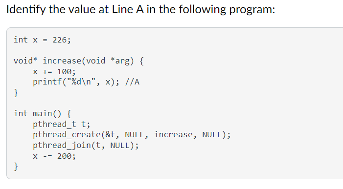 Solved Identify the value at Line A in the following | Chegg.com