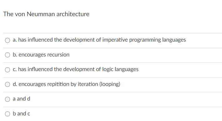 Solved The von Neumman architecture a. has influenced the | Chegg.com