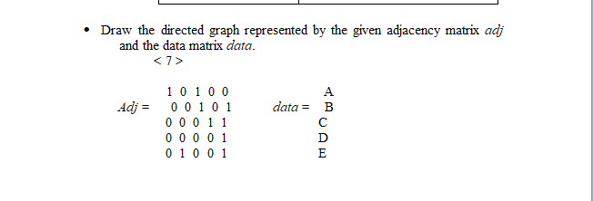 Solved • Draw the directed graph represented by the given | Chegg.com