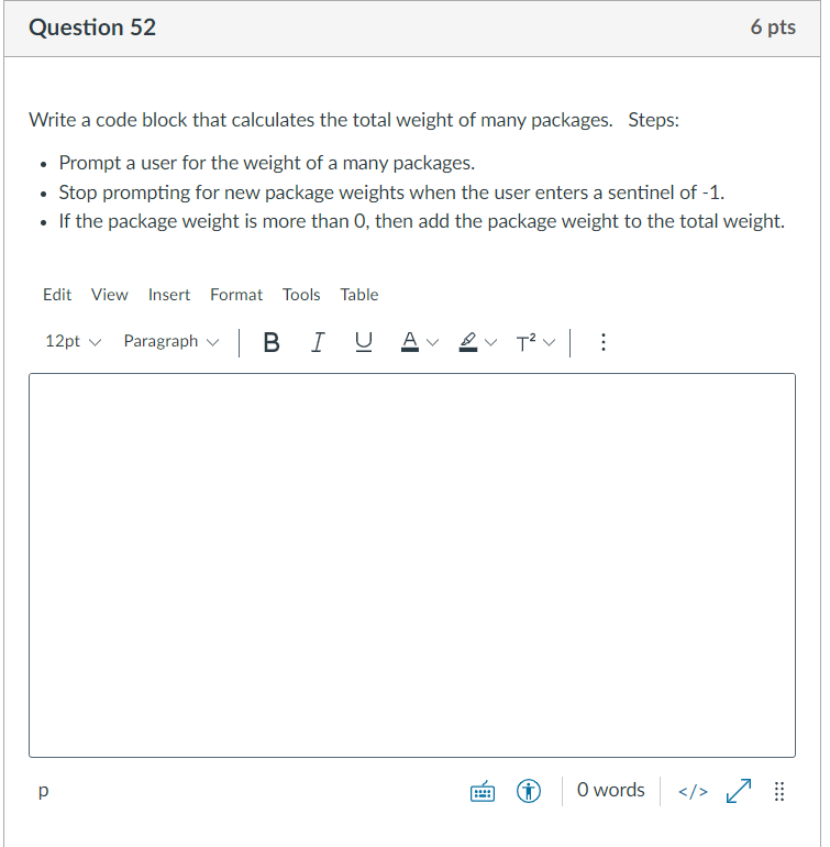 Solved Question 52 6 pts Write a code block that calculates | Chegg.com