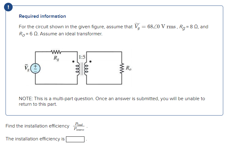Solved Required information For the circuit shown in the | Chegg.com