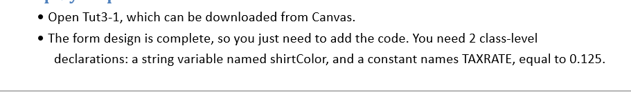 how would i do this in visual basics here is final | Chegg.com
