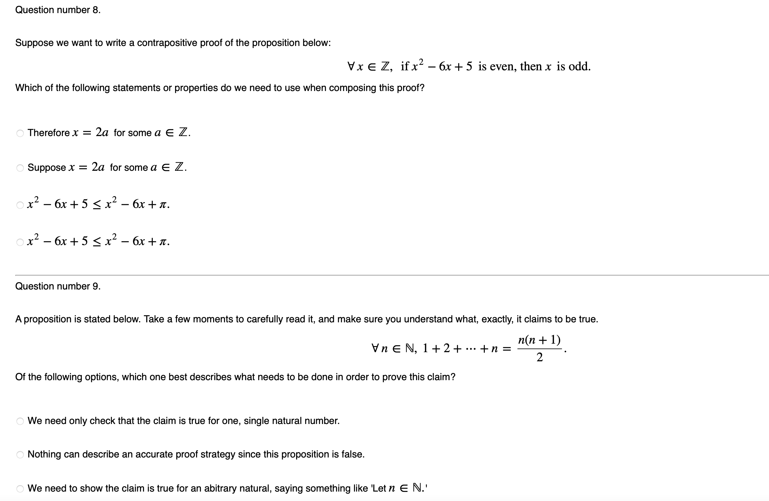 Solved Suppose we want to write a contrapositive proof of | Chegg.com