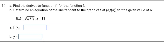 Solved 14. a. Find the derivative function f′ for the | Chegg.com