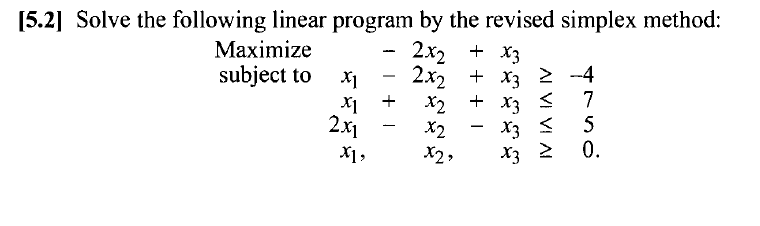 [5.2] Solve the following linear program by the | Chegg.com