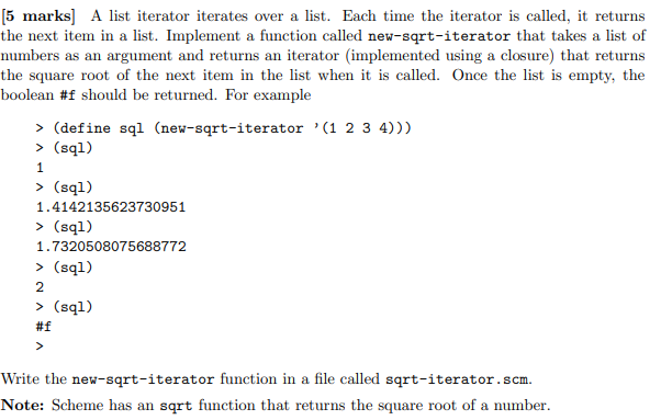 Solved Need help with Scheme Programming I know there are | Chegg.com