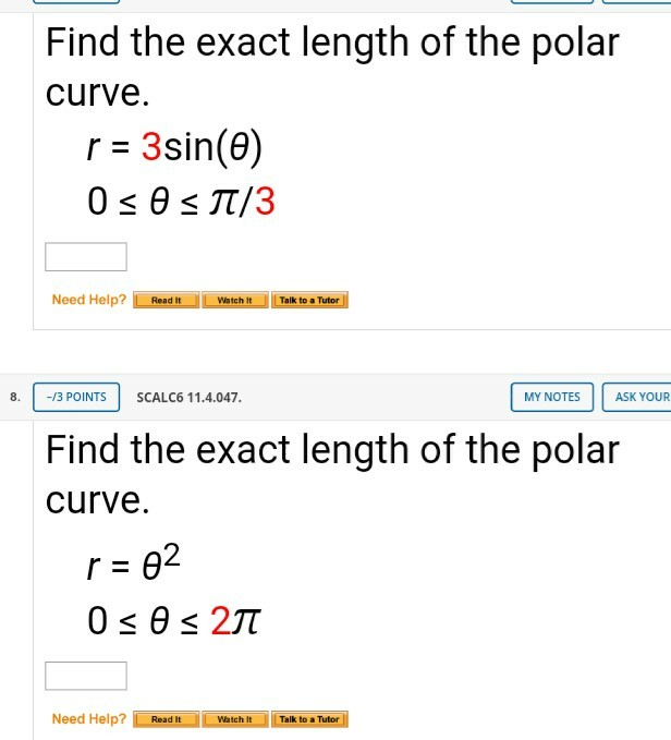 Solved Find the exact length of the polar curve. r = 3sin(0) | Chegg.com