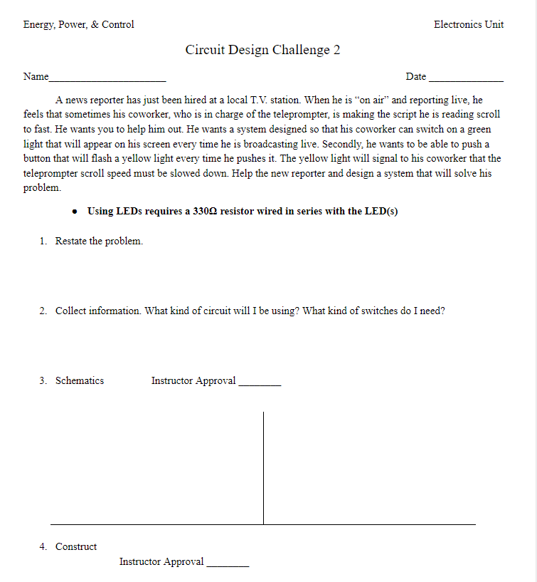 Solved Energy, Power, & Control Electronics Unit Circuit | Chegg.com