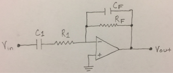 Solved Design in inverting bandpass op amp amplifier/filter | Chegg.com