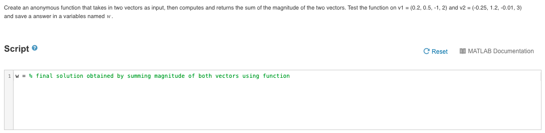 Solved Create an anonymous function that takes in two | Chegg.com