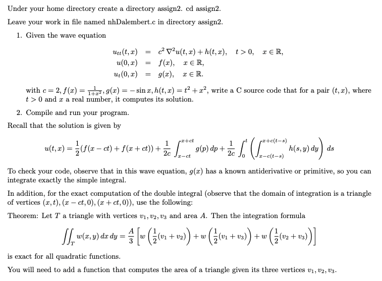 Solved Under your home directory create a directory assign 2 | Chegg.com