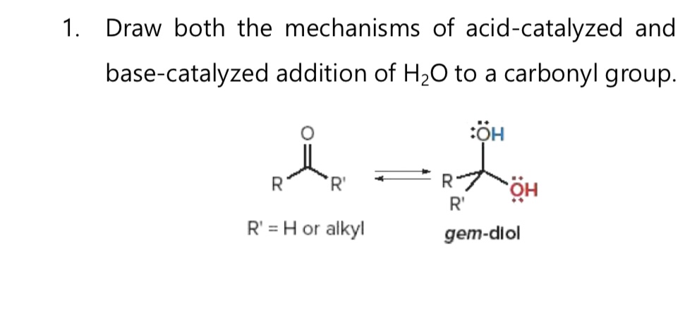 Solved Draw both the mechanisms of acid-catalyzed | Chegg.com