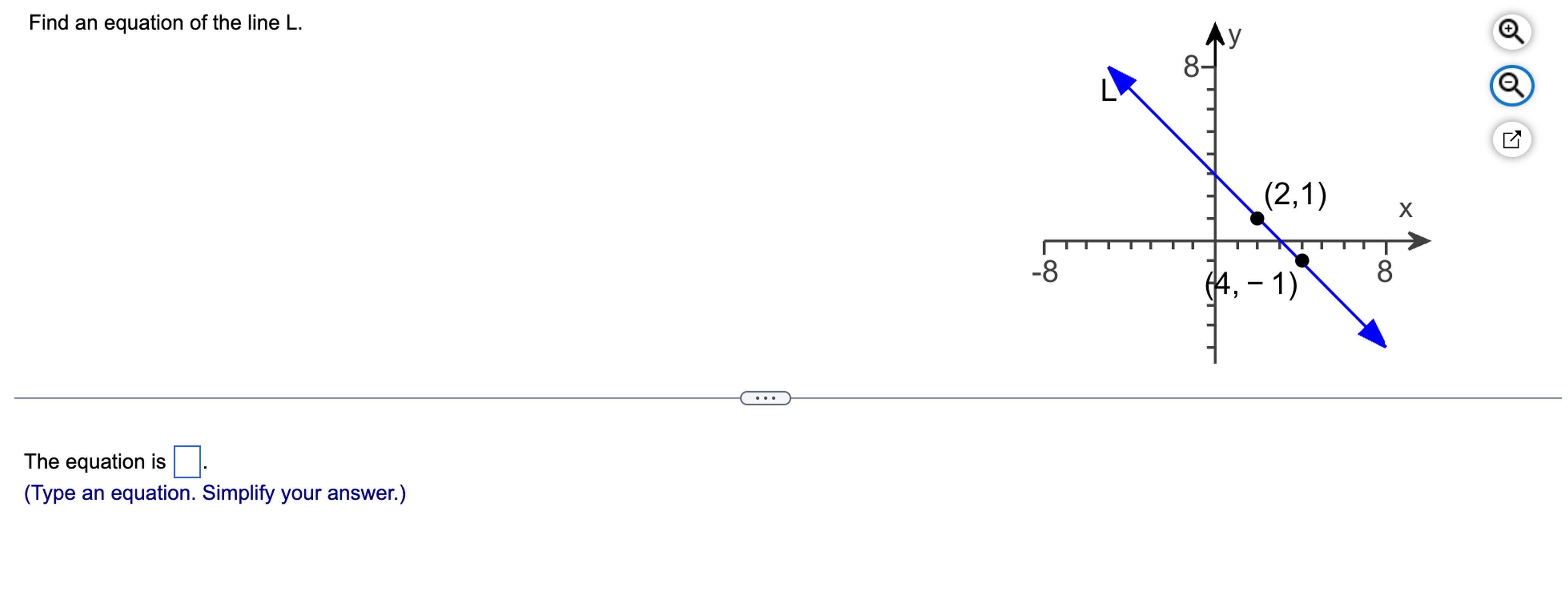 Solved Find an equation of the line L.The equation is(Type | Chegg.com