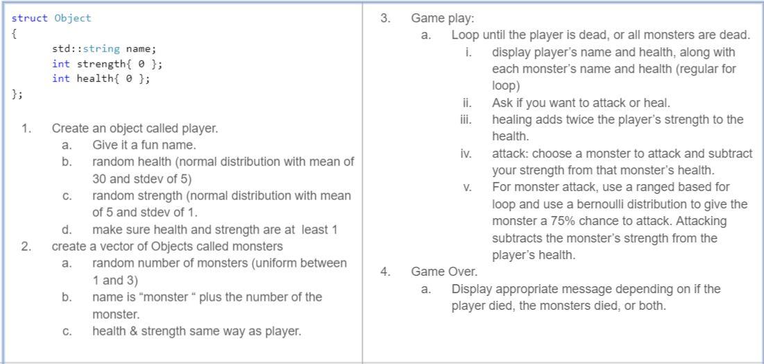 Solved 3. struct Object { std::string name; int strength{ }; | Chegg.com