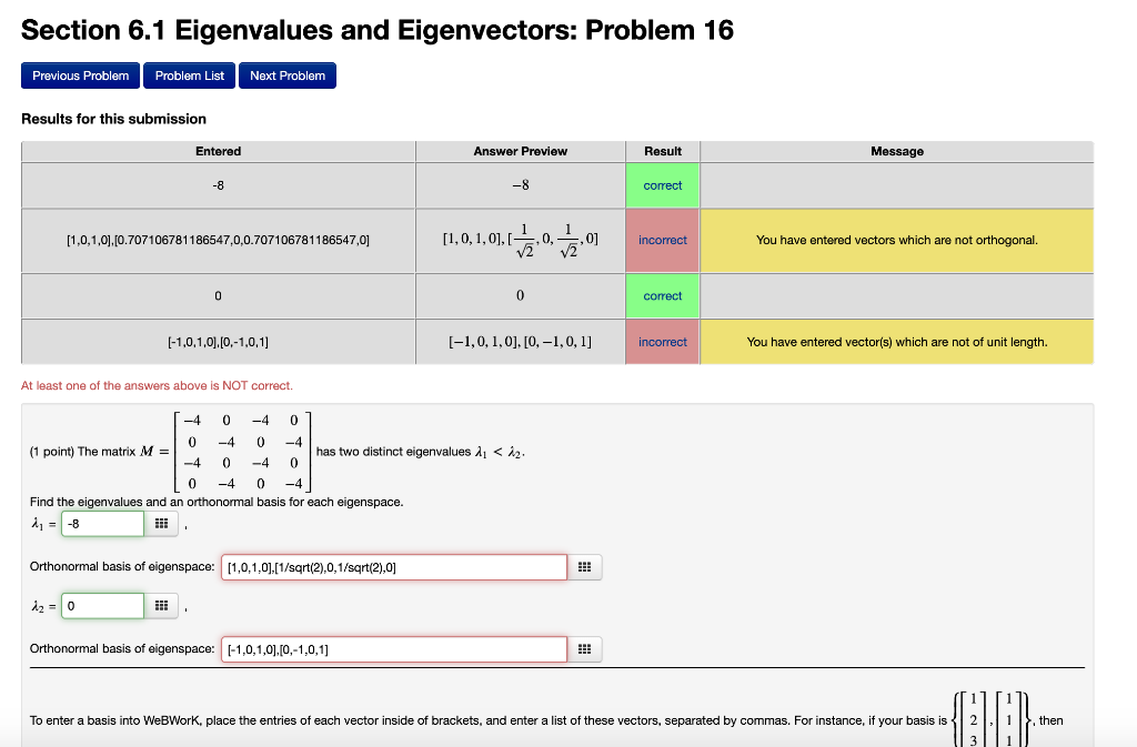 Solved Section 6.1 Eigenvalues and Eigenvectors: Problem 7 | Chegg.com