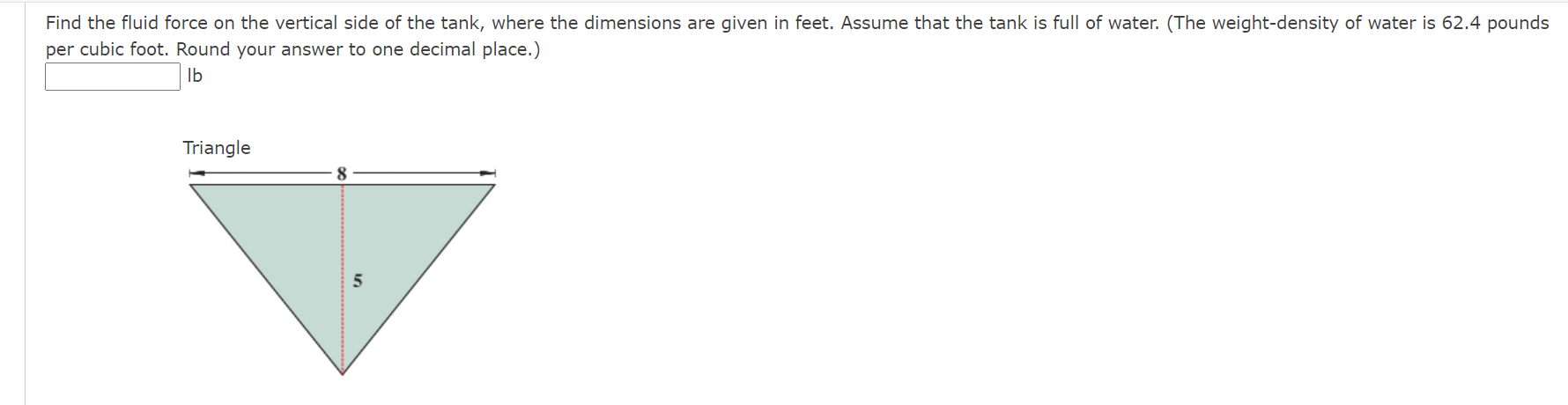 Solved Find the fluid force on the vertical side of the | Chegg.com