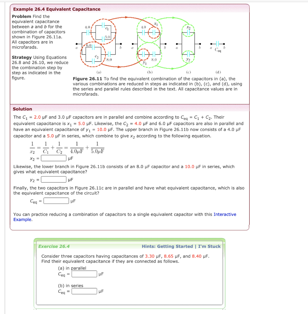 Solved Example 26.4 Equivalent Capacitance Problem Find the | Chegg.com