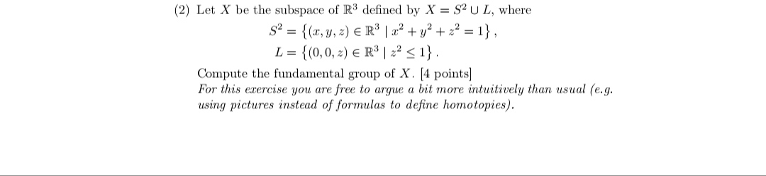Solved (2) ﻿Let x ﻿be the subspace of R3 ﻿defined by x=S2∪L, | Chegg.com