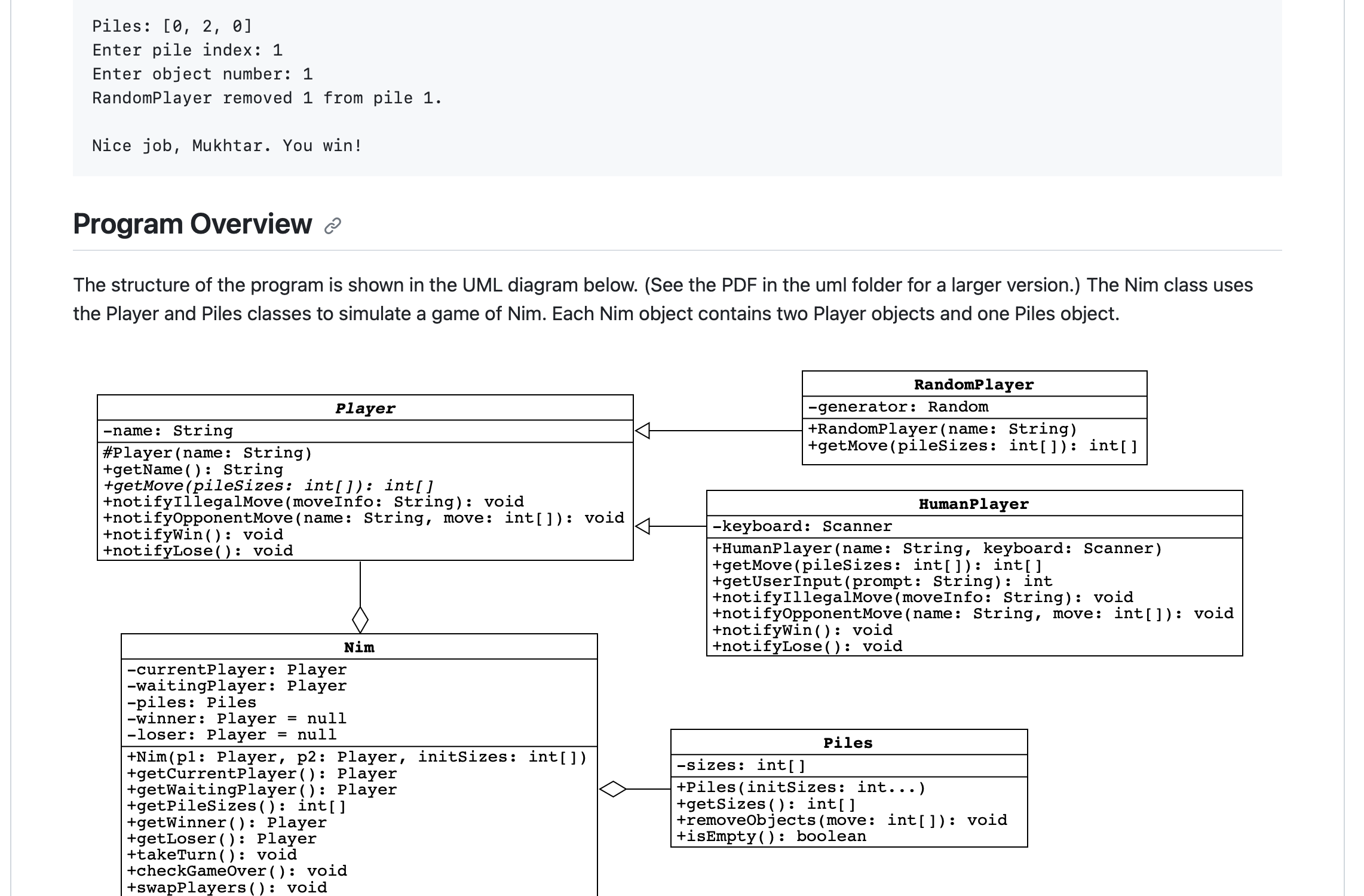 Solved @override public void notifyopponentMove(String name, | Chegg.com