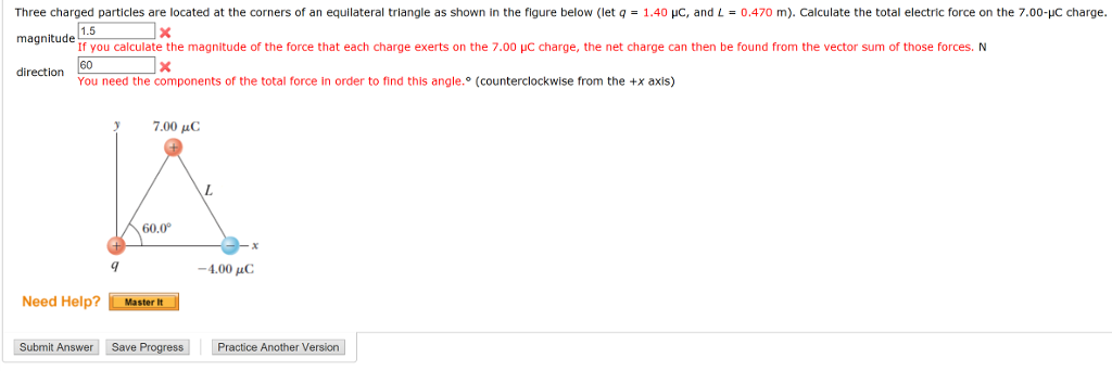 Solved Three charged particles are located at the corners of | Chegg.com