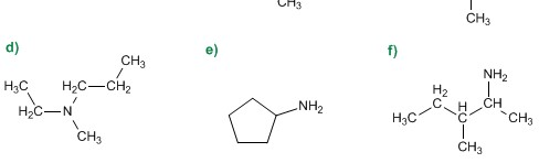 Solved CH3 CH3 d) f) CH3 NH2 H2 1 H3C H2C-CH2 H2C-N CH3 NH2 | Chegg.com