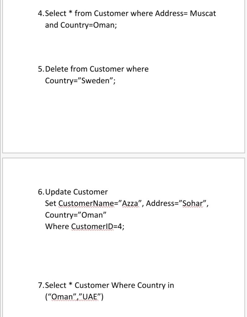 Solved CustomerID CustomerName Address address Postal Code | Chegg.com