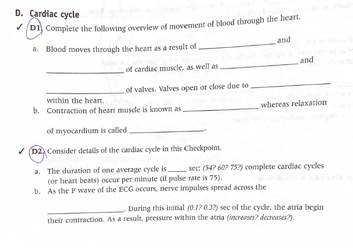 Solved (A A. Anatomy of the heart All Complete this exercise | Chegg.com