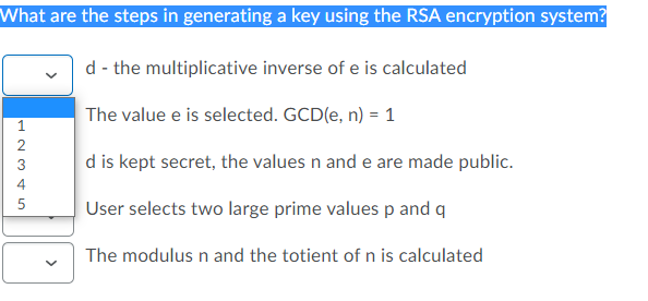 Solved What are the steps in generating a key using the RSA | Chegg.com