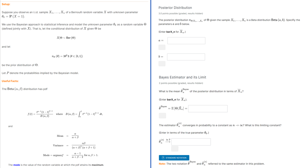 Solved Setup: Posterior Distribution Suppose you observe an | Chegg.com