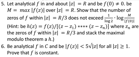 Solved 5. Let analytical f in and about ∣z∣=R and be | Chegg.com