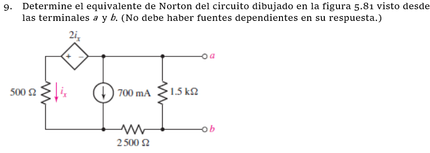 Solved Determine el equivalente de Norton del circuito | Chegg.com
