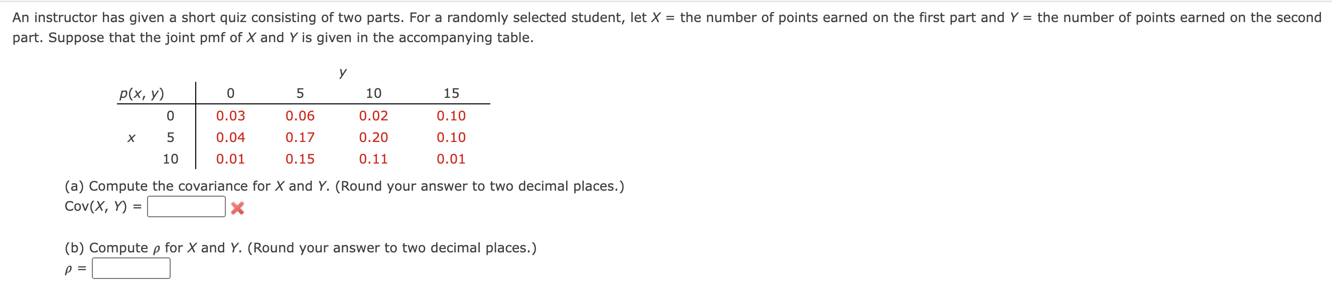 Solved part. Suppose that the joint pmf of X and Y is given | Chegg.com