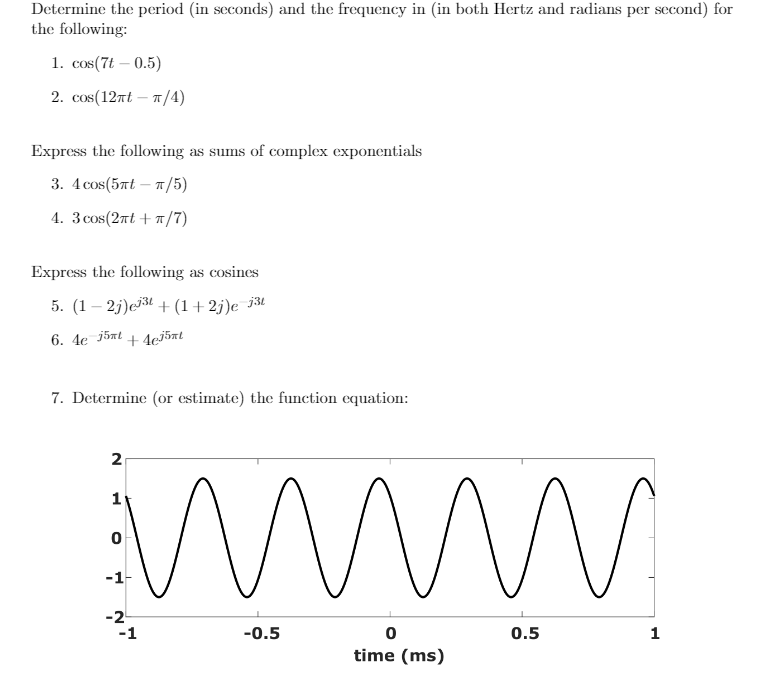 Solved Determine the period (in seconds) and the frequency | Chegg.com
