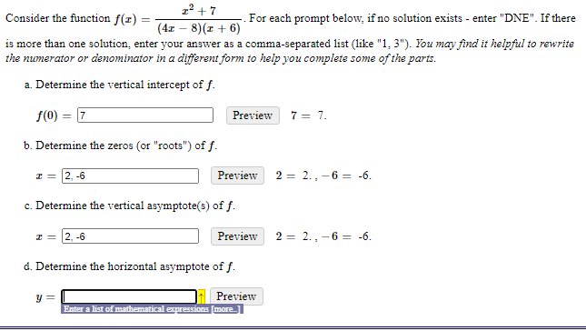 Solved 22 +7 Consider the function f(x) = For each prompt | Chegg.com