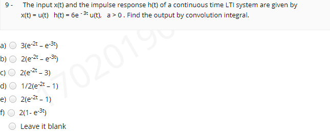 Solved 9 - The input X(t) and the impulse response h(t) of a | Chegg.com