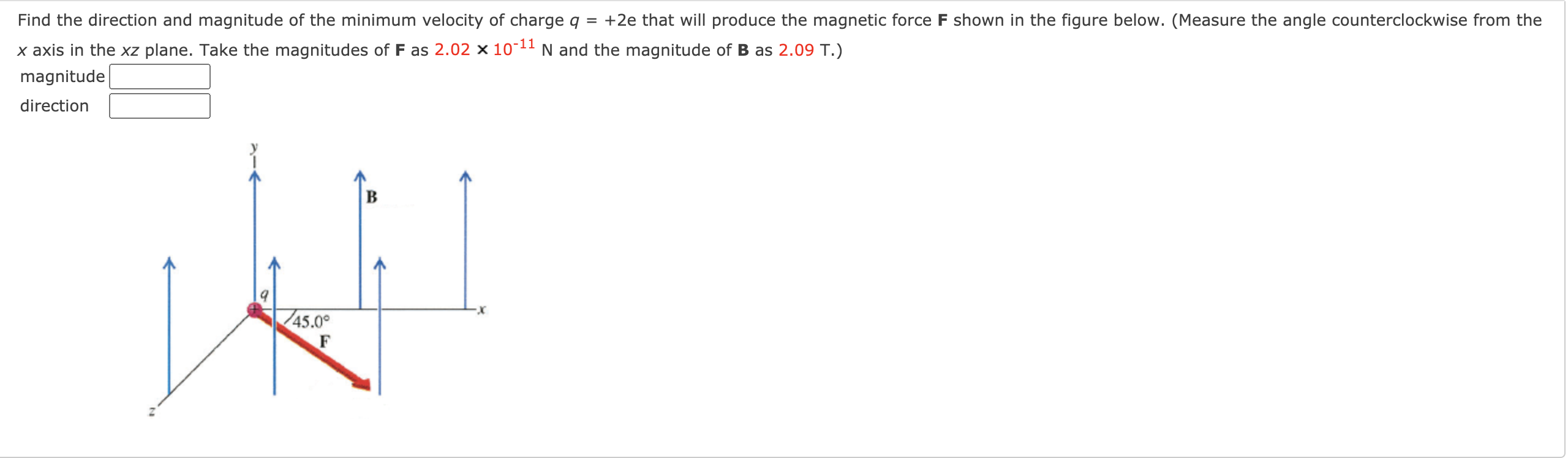 Solved Find the direction and magnitude of the minimum | Chegg.com