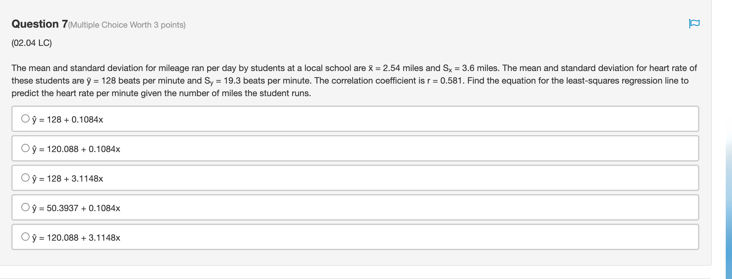 Solved Question 7(Multiple Choice Worth 3 points) (02.04 LC) | Chegg.com