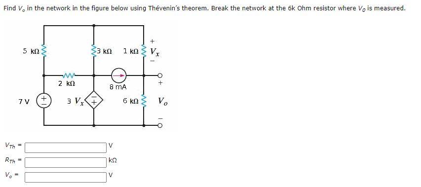 Solved Find V, in the network in the figure below using | Chegg.com