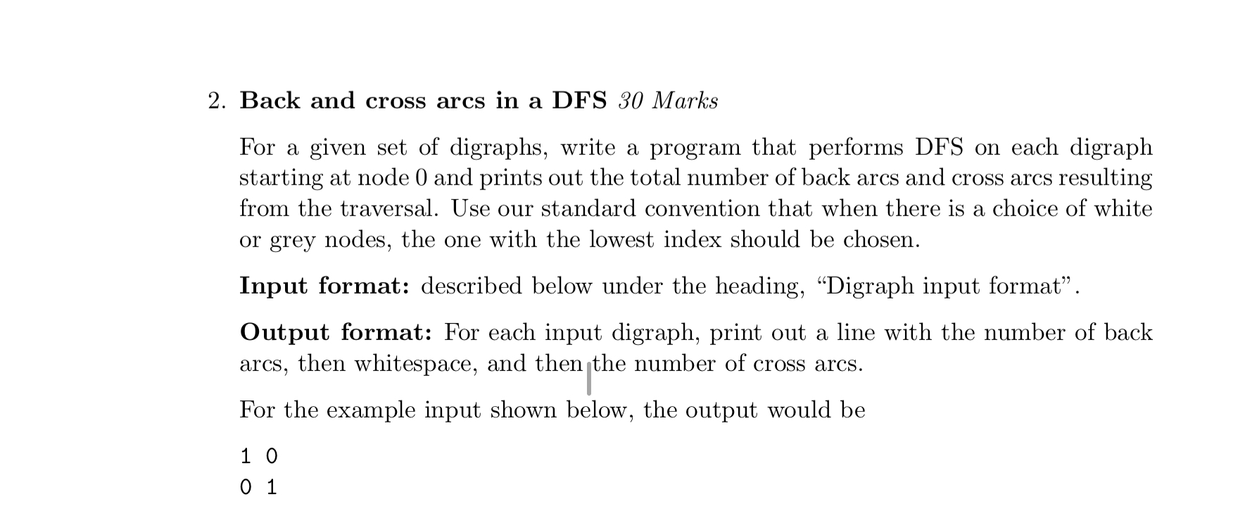 Solved 2. Back and cross arcs in a DFS 30 Marks For a given | Chegg.com