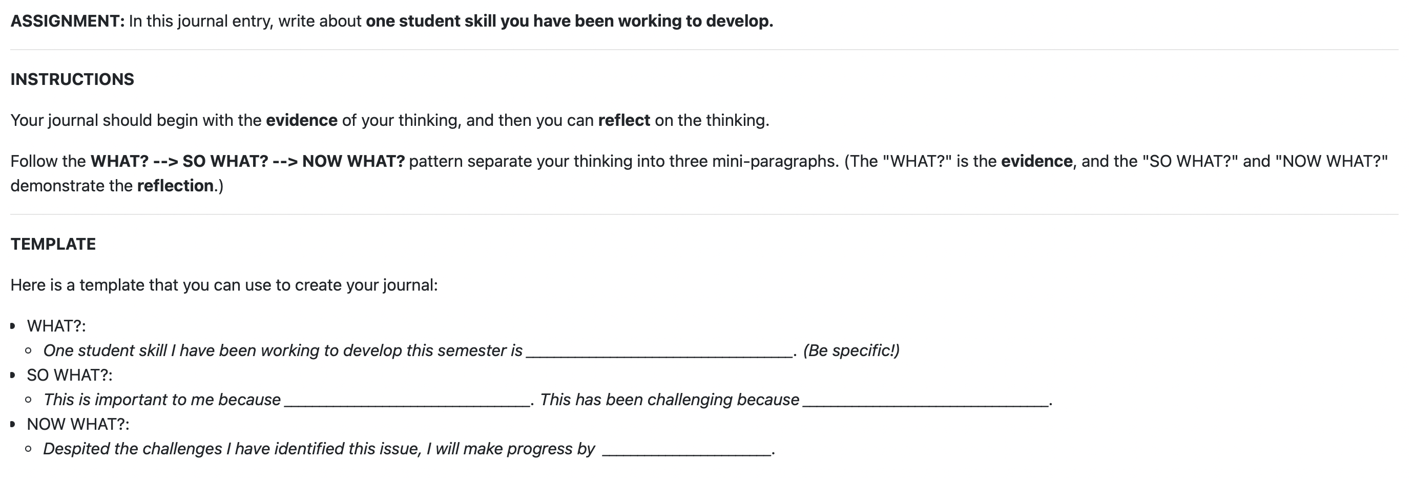 Solved ASSIGNMENT: In this journal entry, write about one | Chegg.com