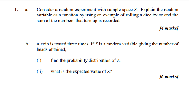 Solved 1. a. Consider a random experiment with sample space | Chegg.com