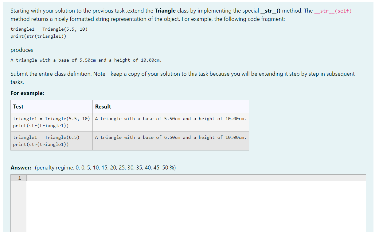 Solved Define a class named Triangle which represents a | Chegg.com