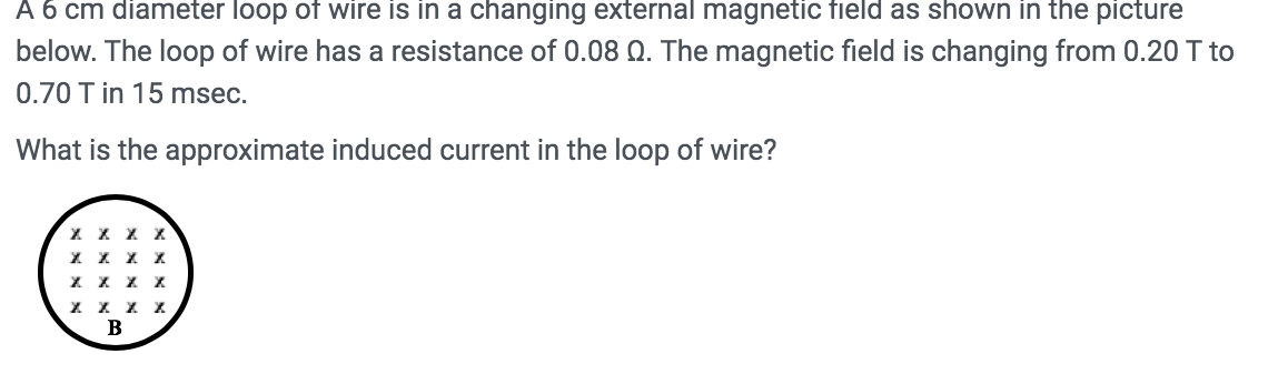 Solved A 6 cm diameter loop of wire is in a changing | Chegg.com