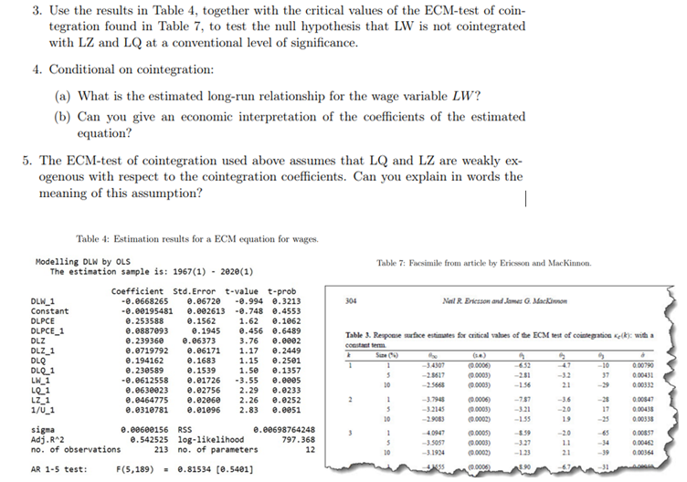 Solved Use the results in Table 4, ﻿together with the | Chegg.com