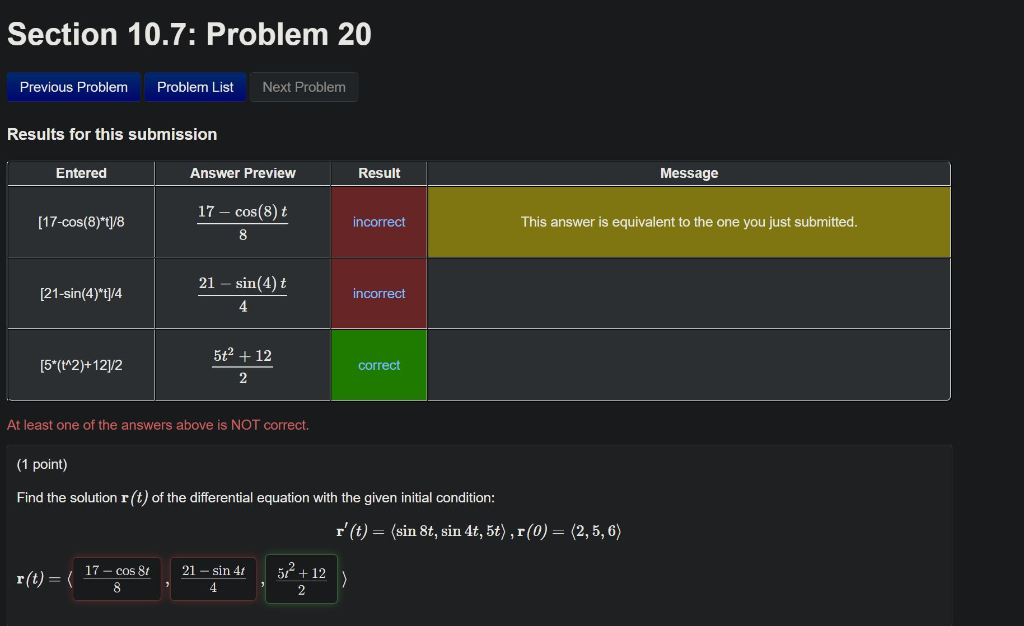 Solved Section 10.7: Problem 20 Previous Problem Problem | Chegg.com