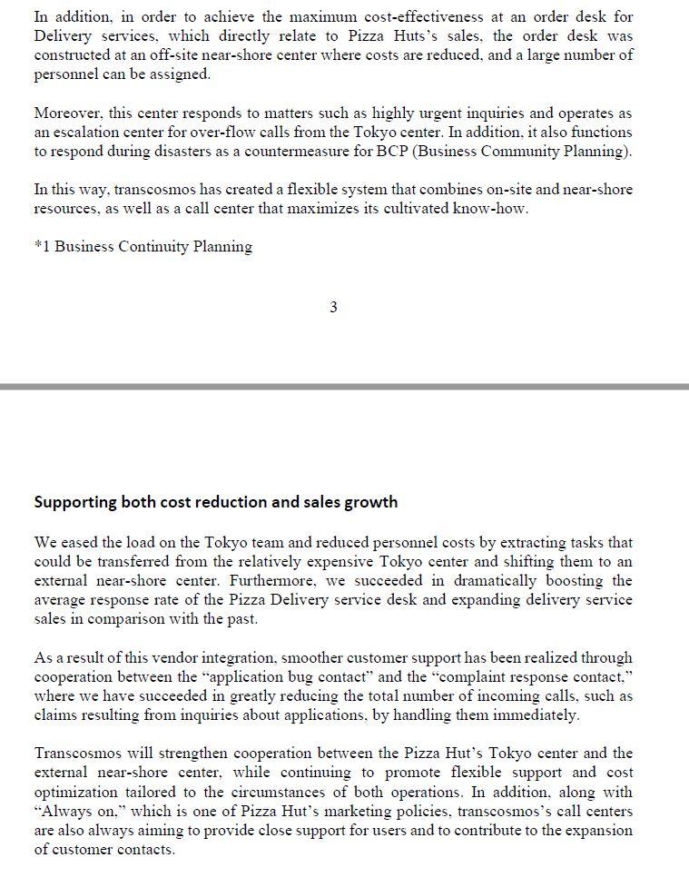 Solved Pizza Hut: Optimized both operations and costs | Chegg.com